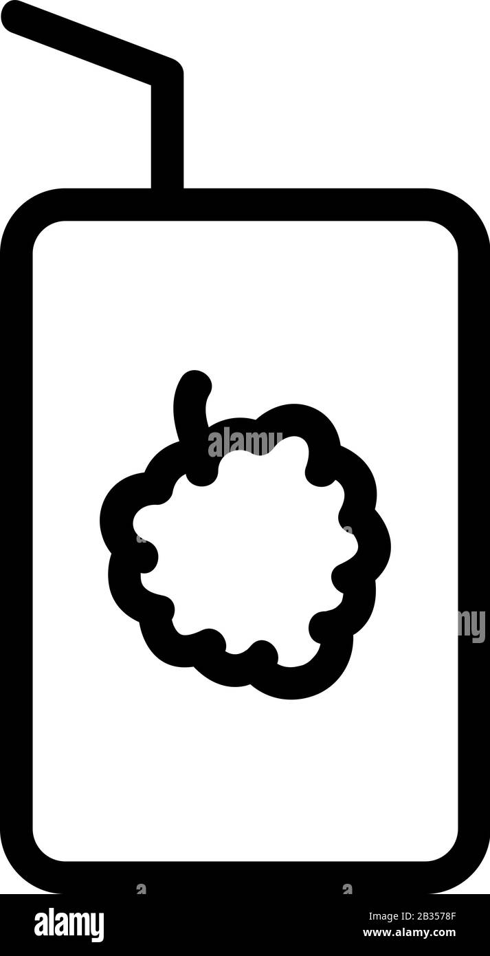 Raspberry juice fresh vector icon. Isolated contour symbol illustration ...