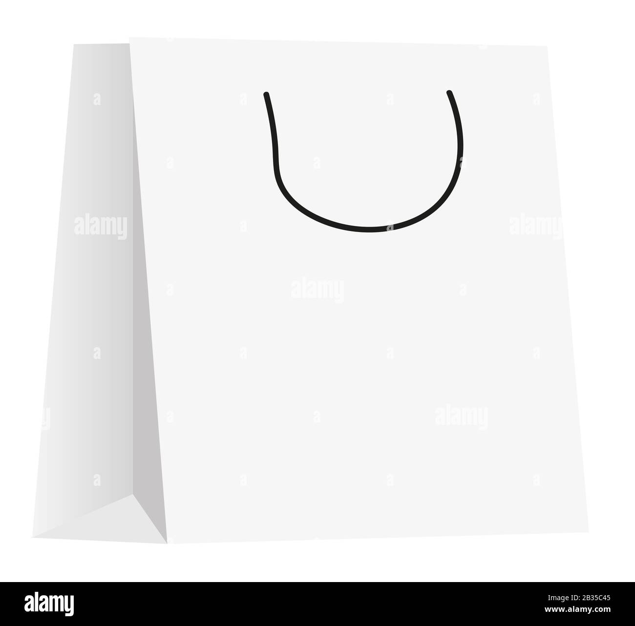 white paper bag isolated on white background Stock Photo - Alamy