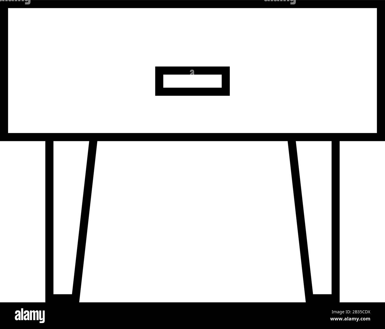 bedside table icon illustrated in vector on white background Stock ...