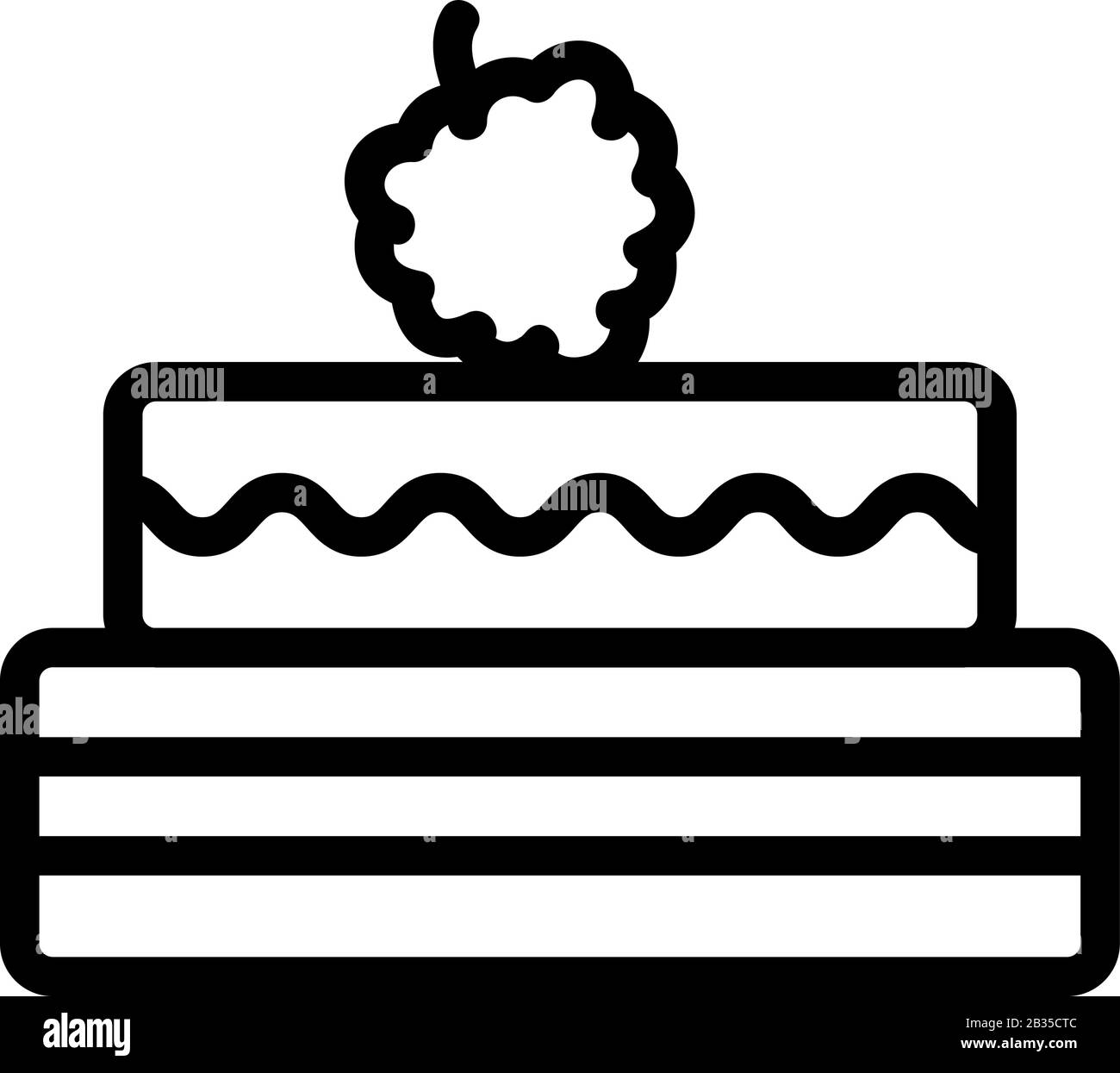 Raspberry cake icon vector. Isolated contour symbol illustration Stock ...