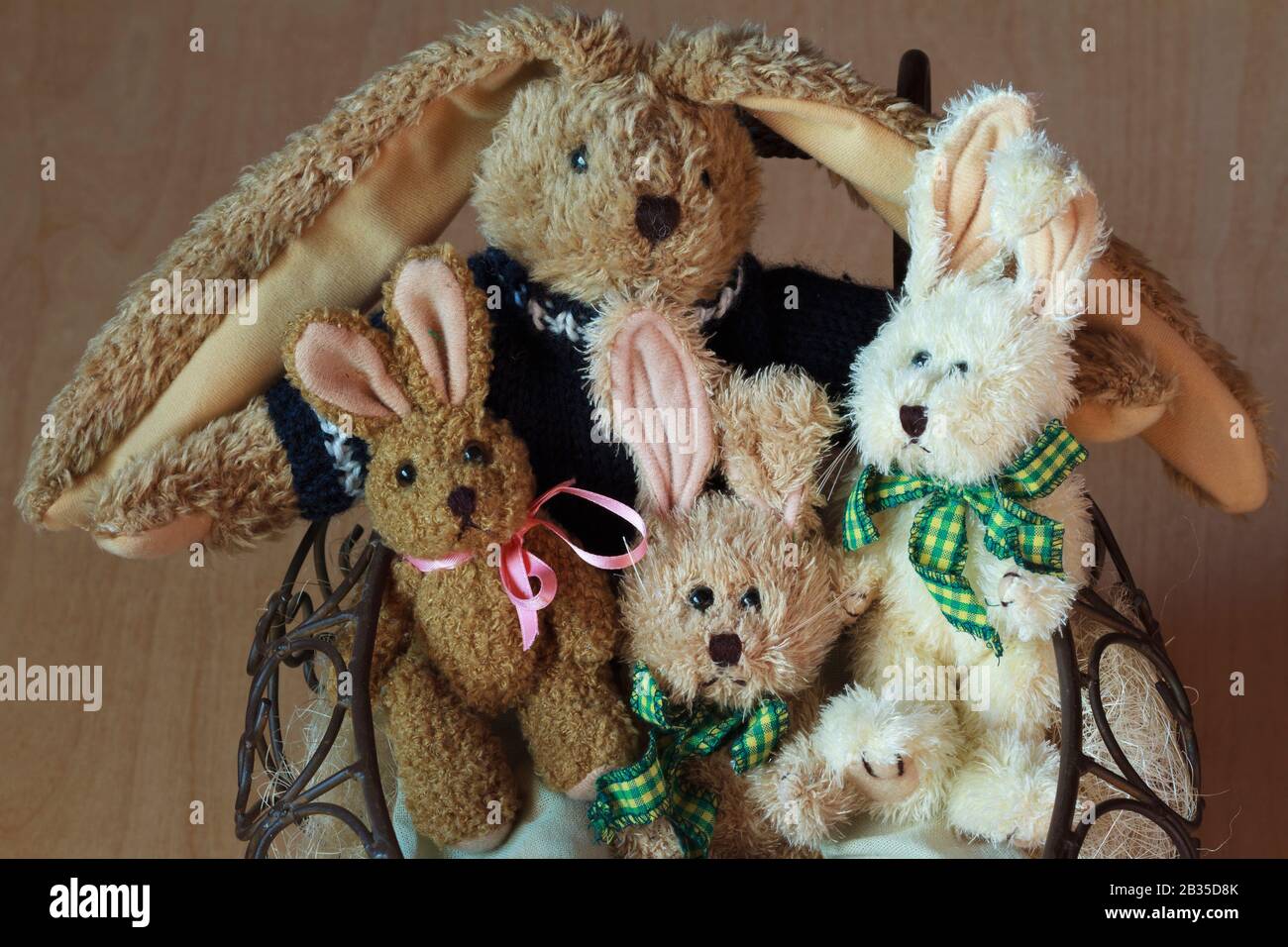 Easter Bunnies Family: Easter decoration with group of Easter bunnies ...