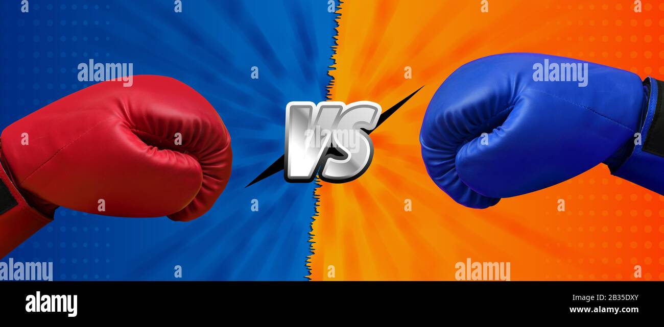 Versus vs letters fight backgrounds with boxing gloves and copy space ...