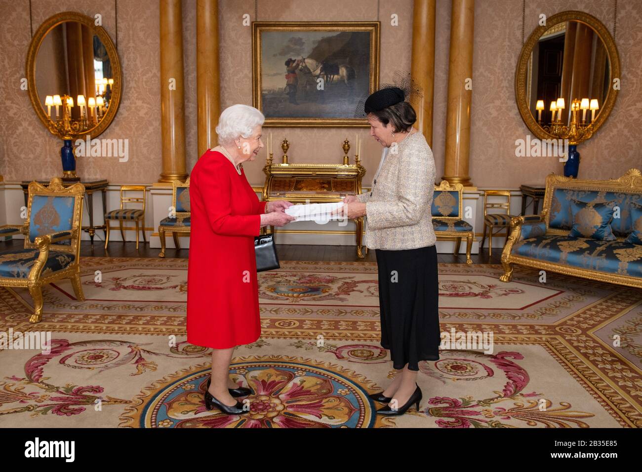 Queen Elizabeth II meets the Ambassador of Cuba Barbara Elena Montalvo ...