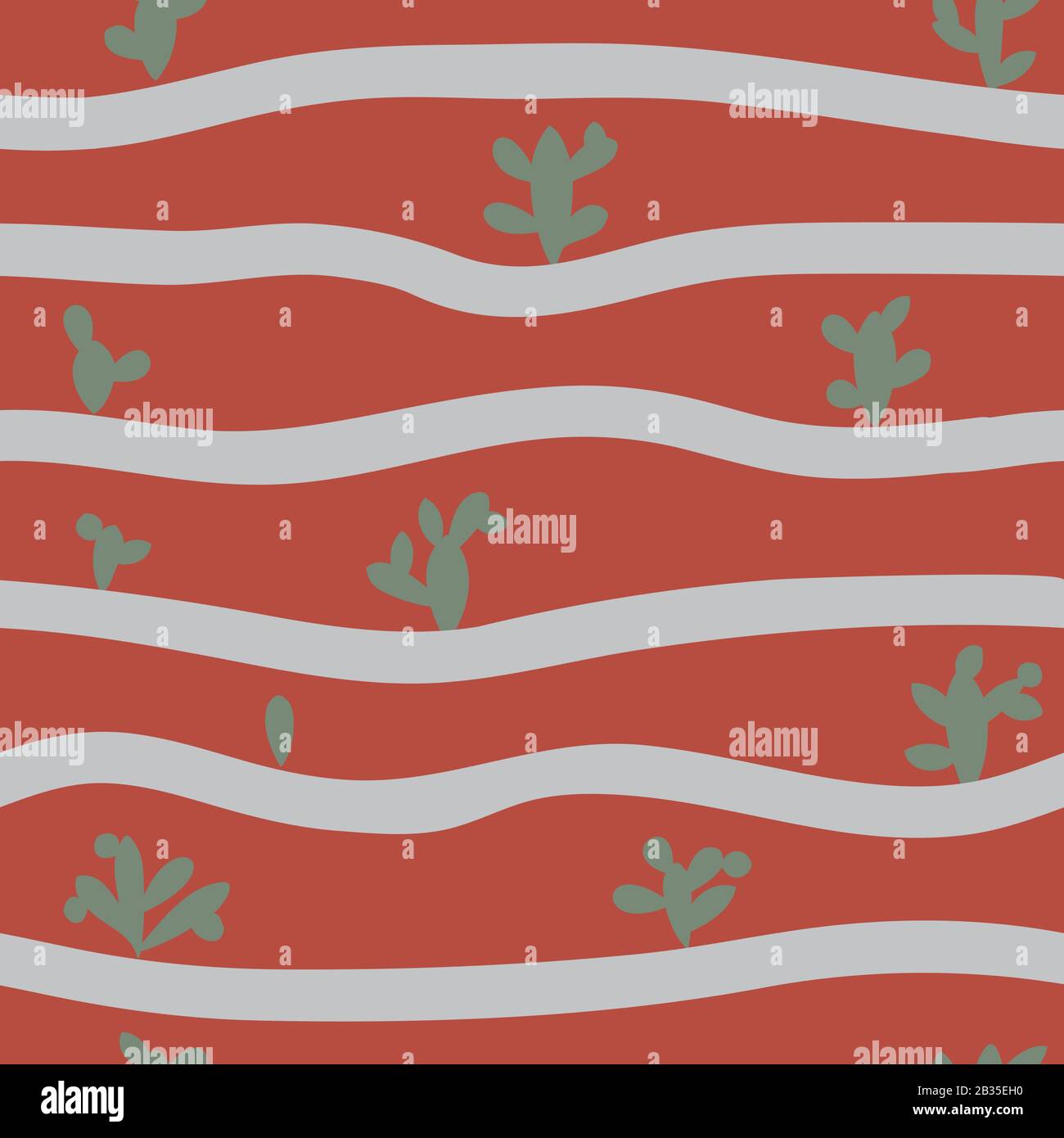 desert succulents seamless vector striped pattern Stock Vector Image ...