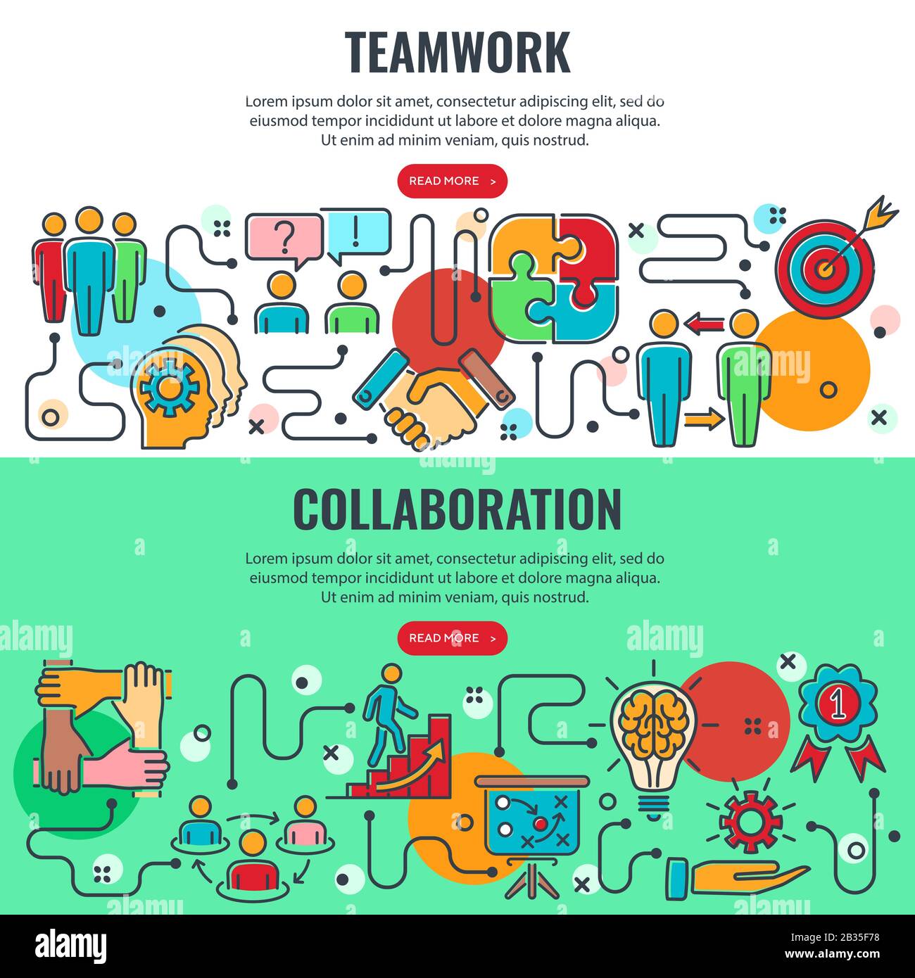 Teamwork and Collaboration Banners Stock Vector Image & Art - Alamy