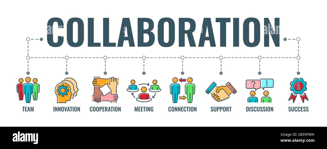 Teamwork Collaboration Typography Banner Stock Vector Image & Art - Alamy