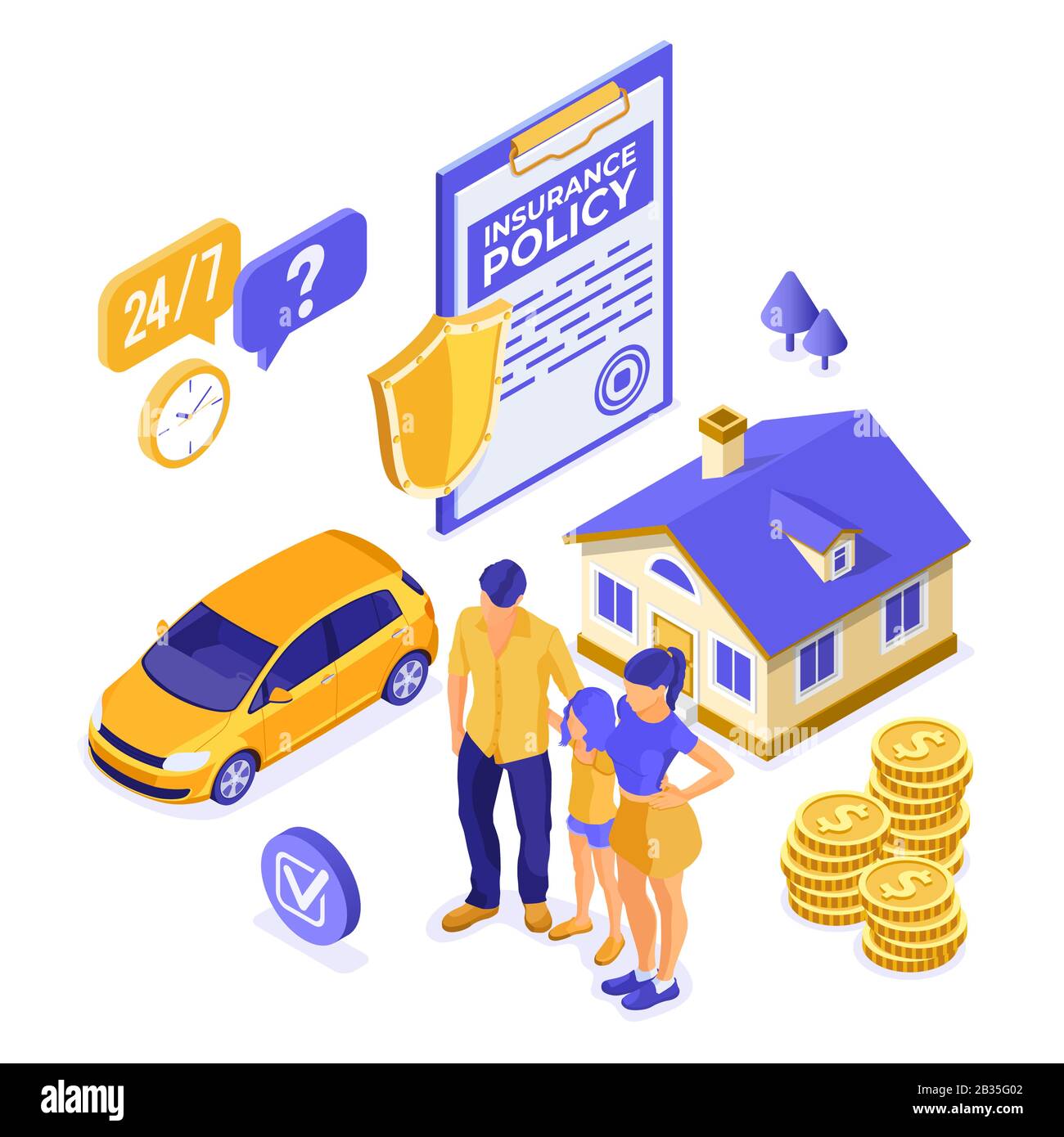 Car insurance banner man Stock Vector Images - Alamy