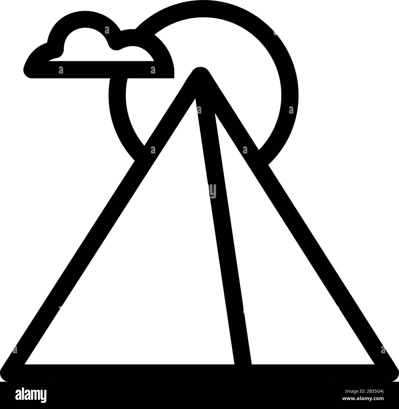 Egypt pyramid icon vector. Isolated contour symbol illustration Stock ...