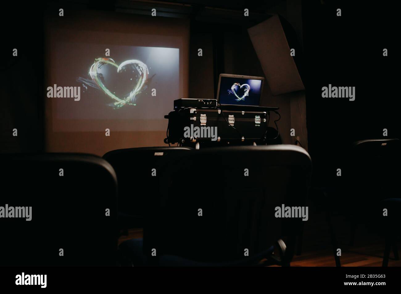 projector in the lecture hall will show the heart Stock Photo - Alamy