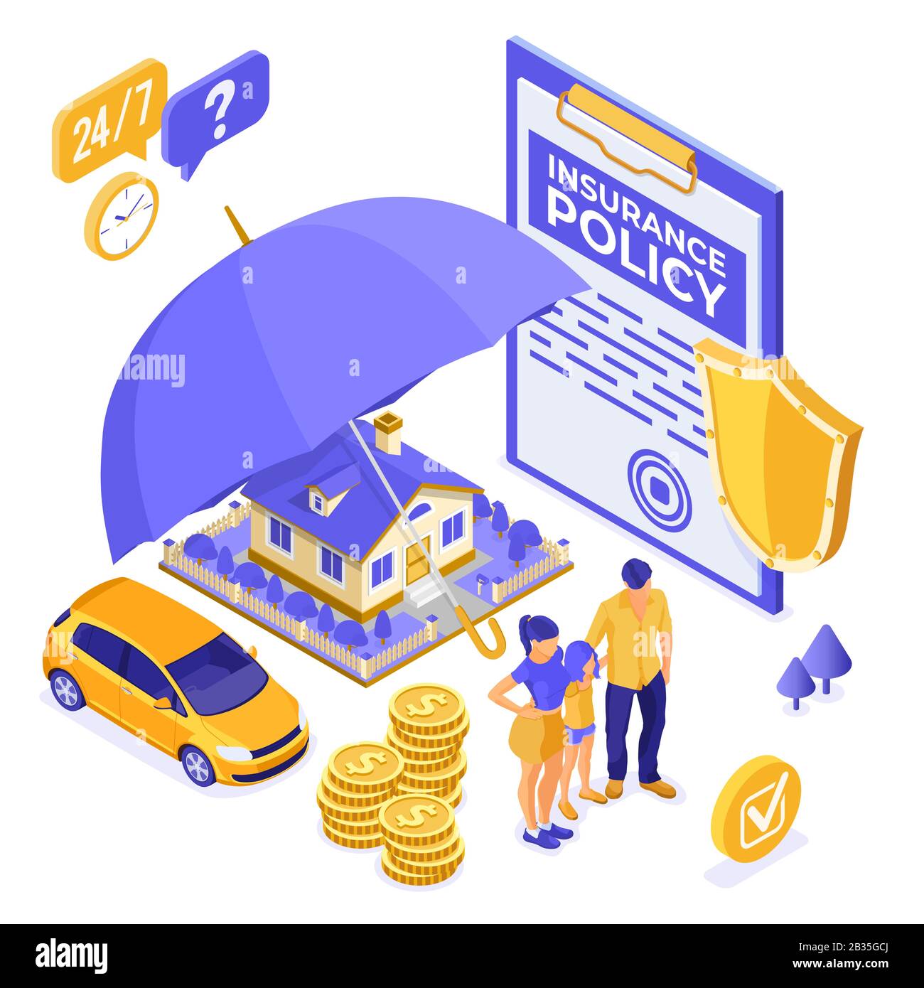 Car insurance banner man Stock Vector Images - Alamy