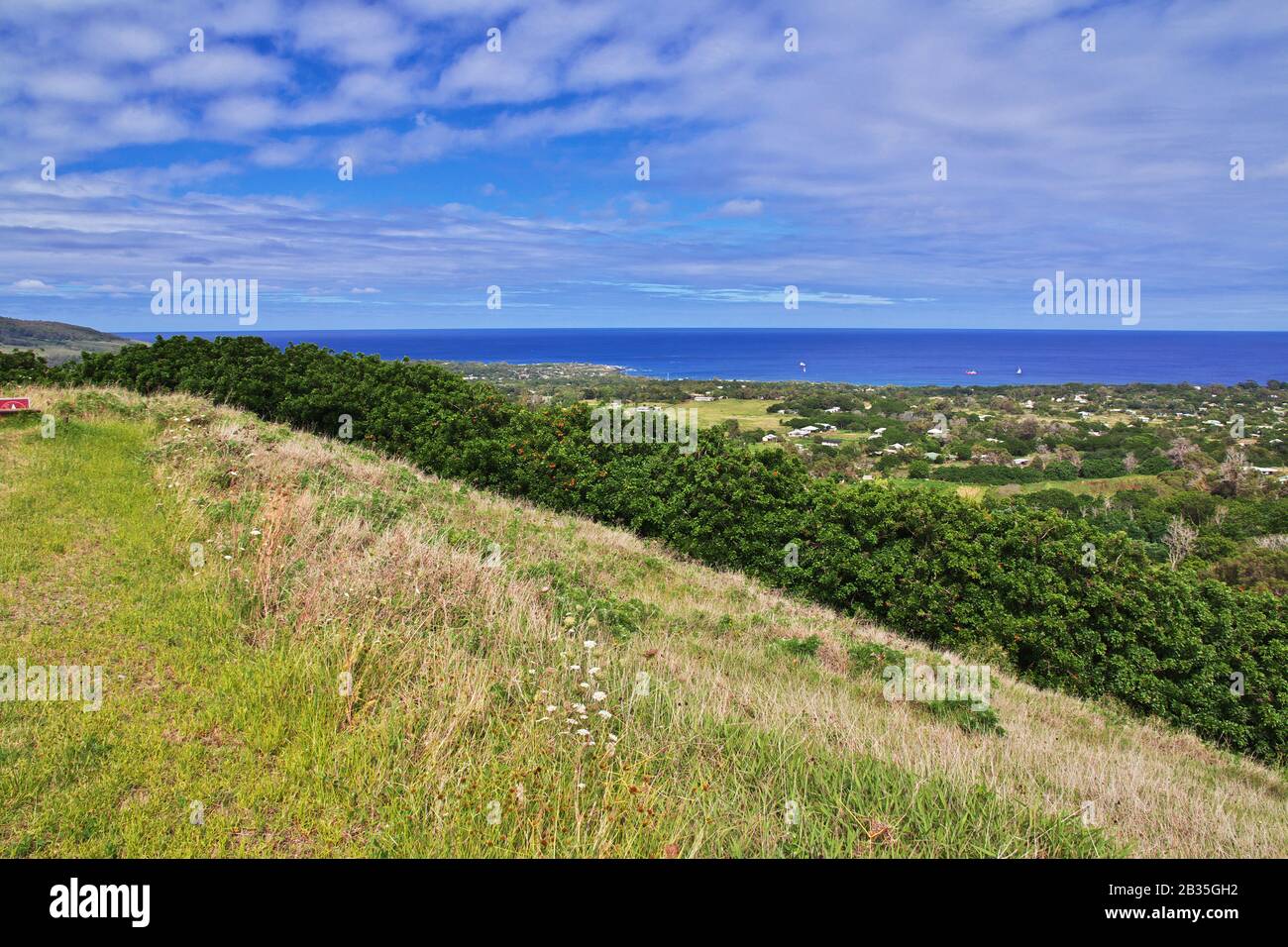 Rapa Nui. The view on Hanga Roa, Easter Island, Chile Stock Photo - Alamy