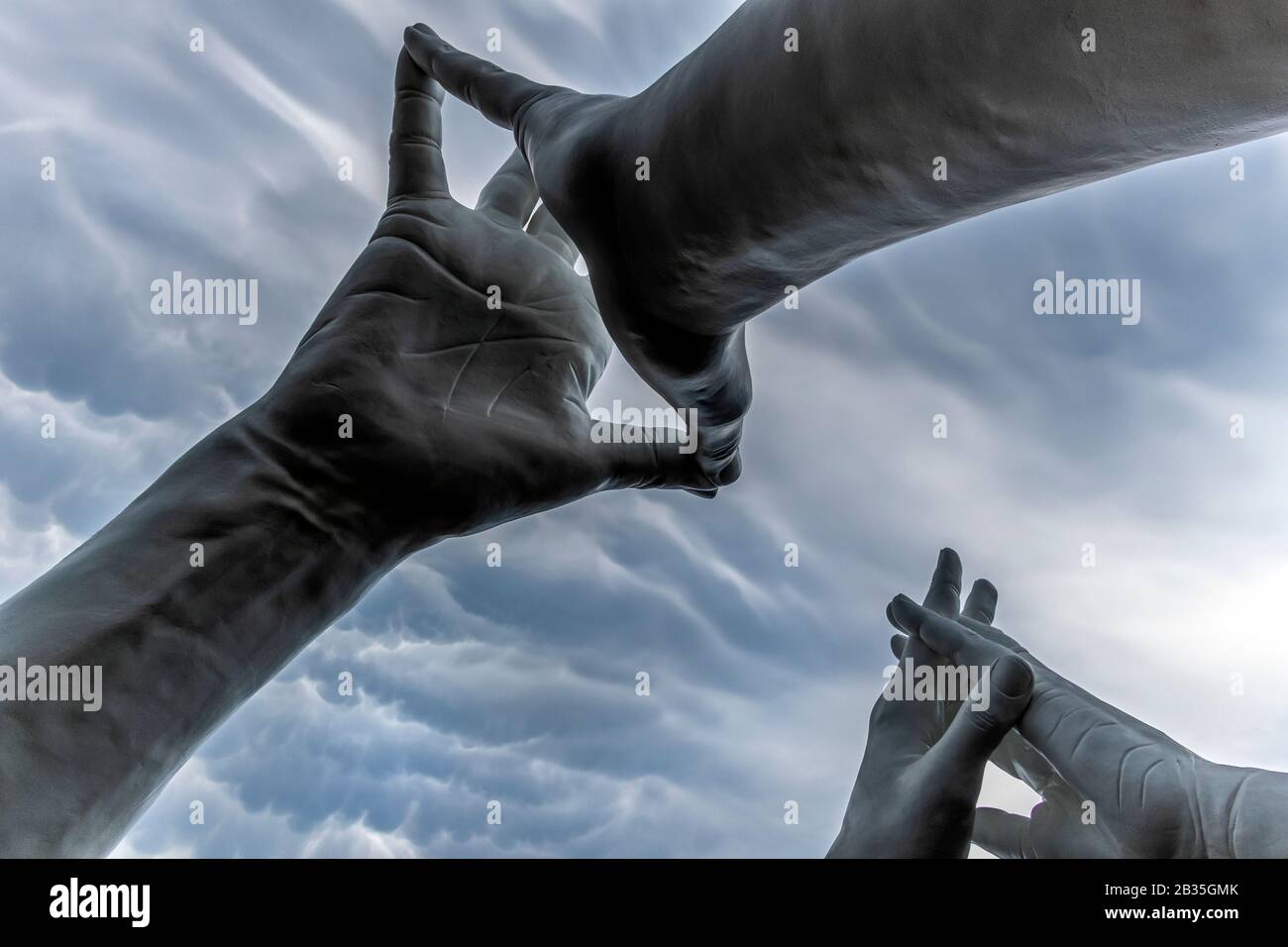 Italian artist Lorenzo Quinn builds bridges over Venice Arsenale, Italy ...