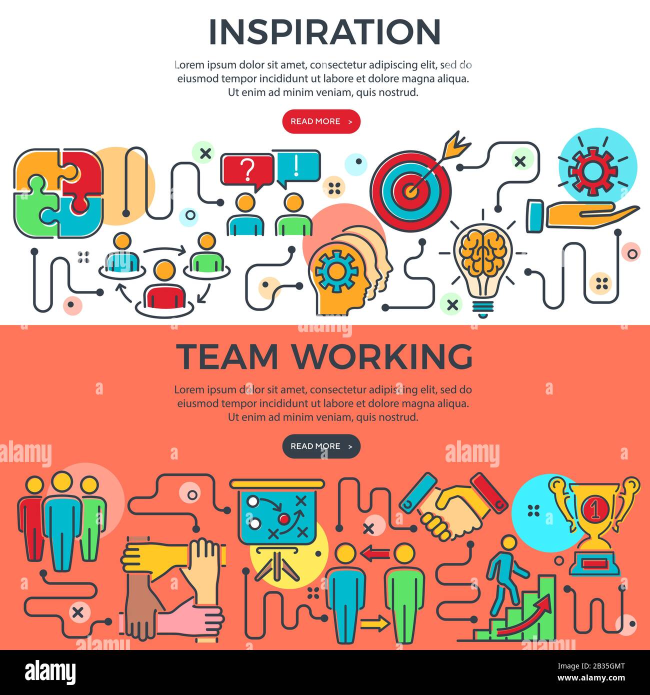 Teamwork and Inspiration Banners Stock Vector Image & Art - Alamy