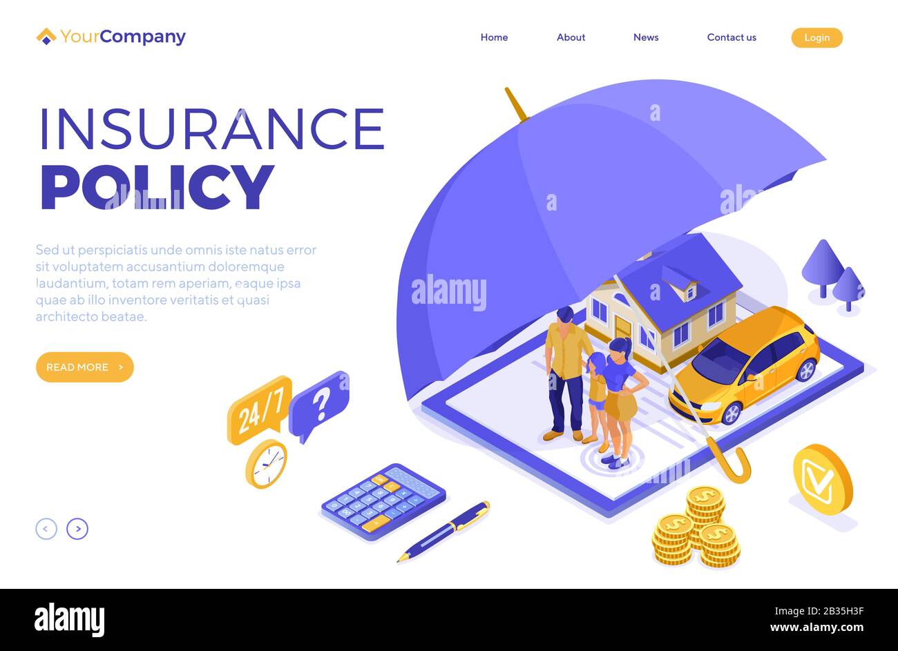 Family umbrella insurance Stock Vector Images - Alamy