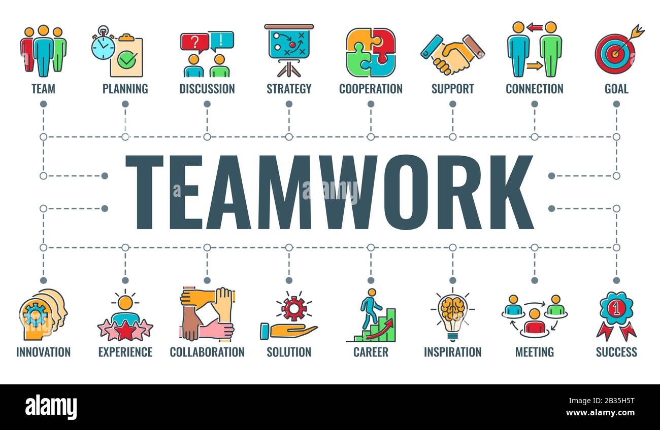 Teamwork Collaboration Typography Banner Stock Vector Image & Art - Alamy