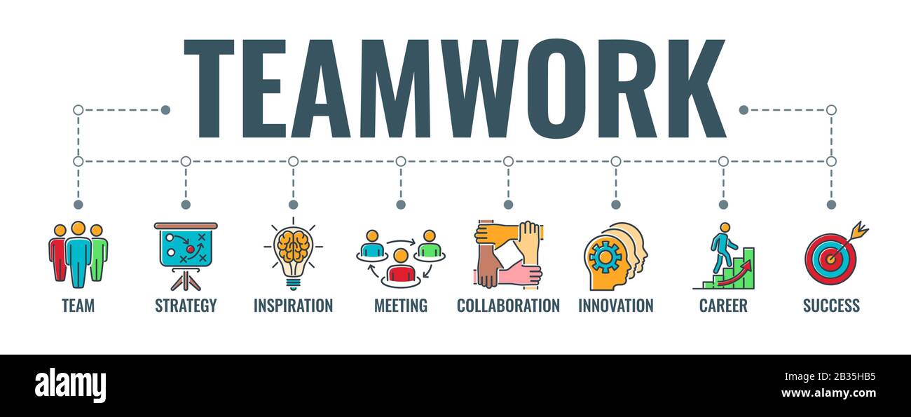 Teamwork Collaboration Typography Banner Stock Vector Image & Art - Alamy