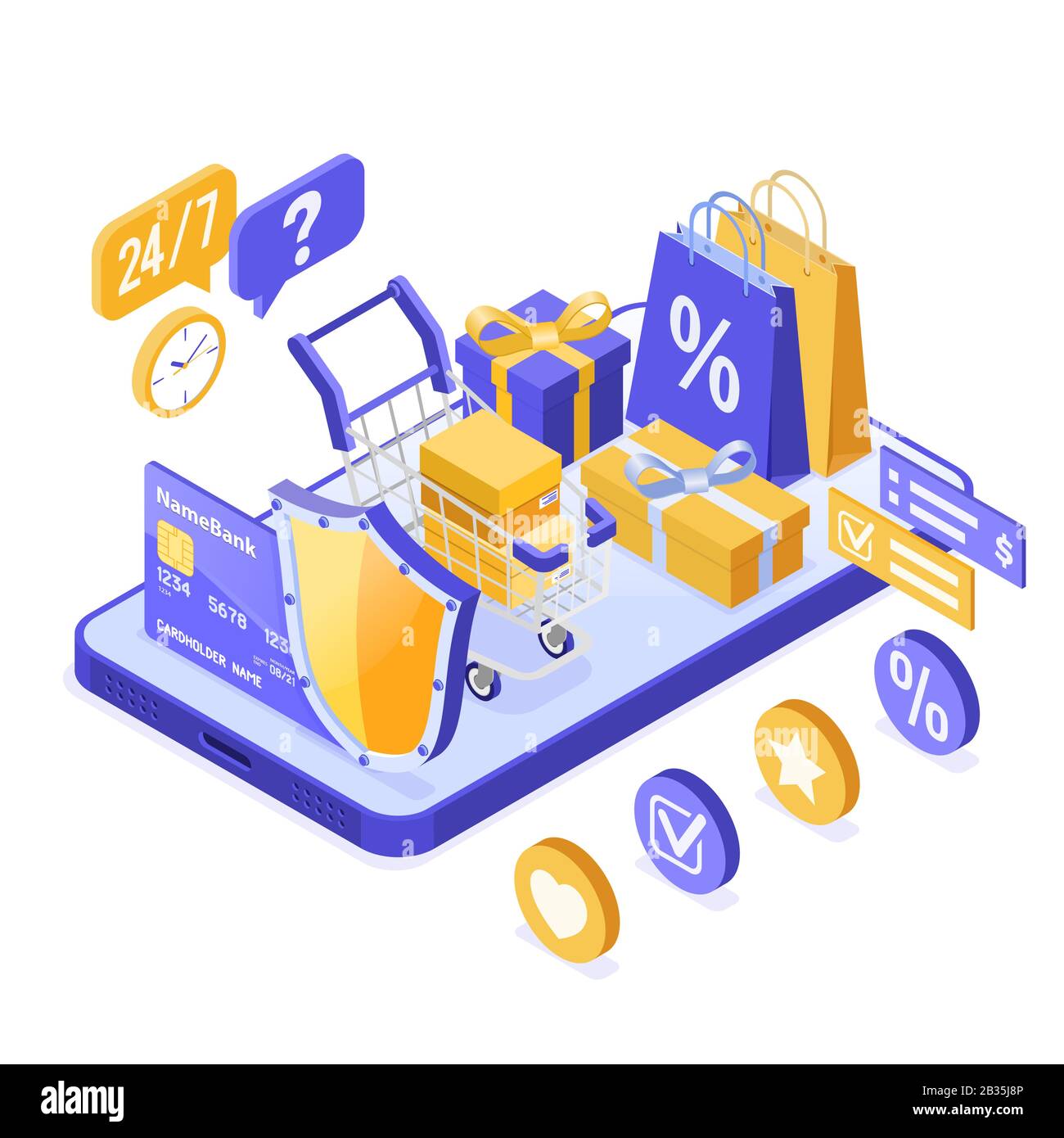 Isometric Online Internet Shopping Stock Vector Image & Art - Alamy
