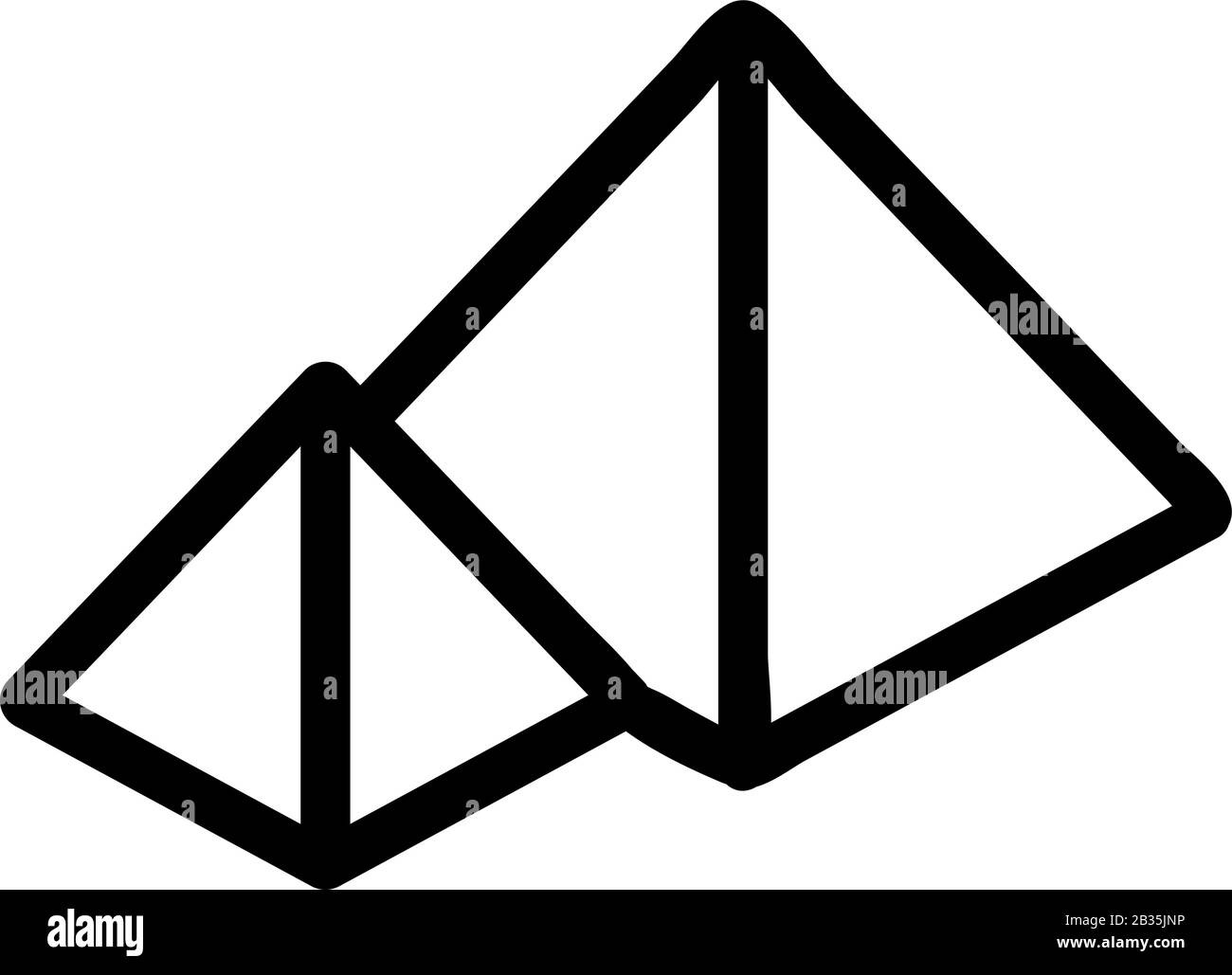 Egypt pyramid icon vector. Isolated contour symbol illustration Stock ...