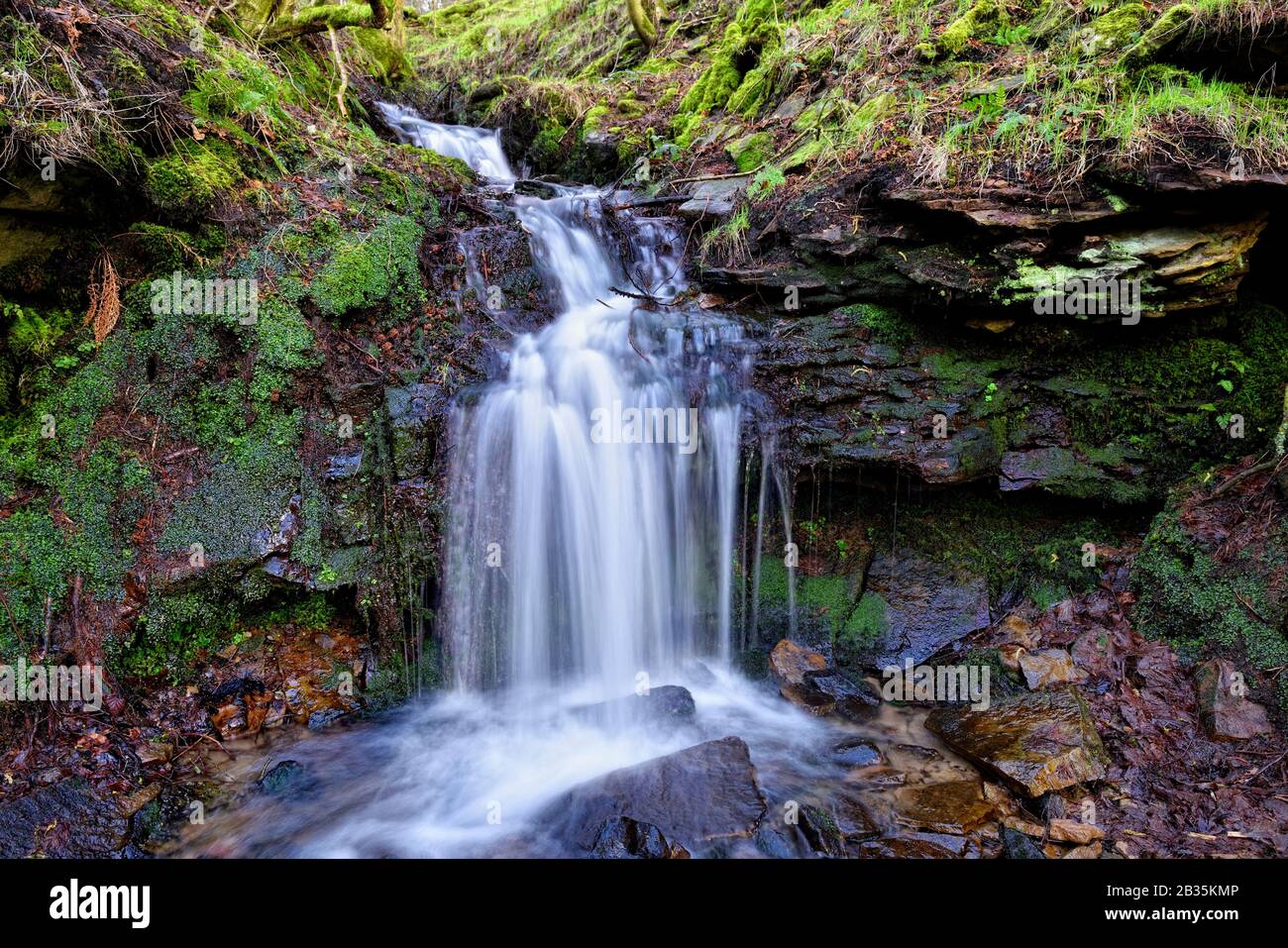 Ladybower Reservoir, waterfall, upper derwent valley,peak district ...