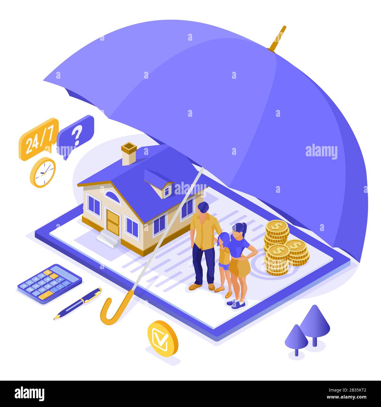 Family umbrella insurance Stock Vector Images - Alamy