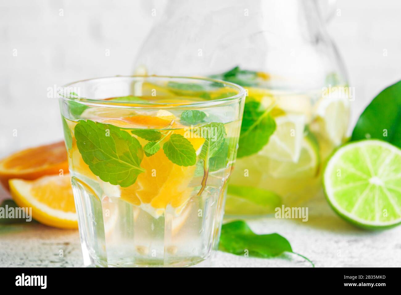 refreshing cold citrus water with mint. creative photo Stock Photo - Alamy