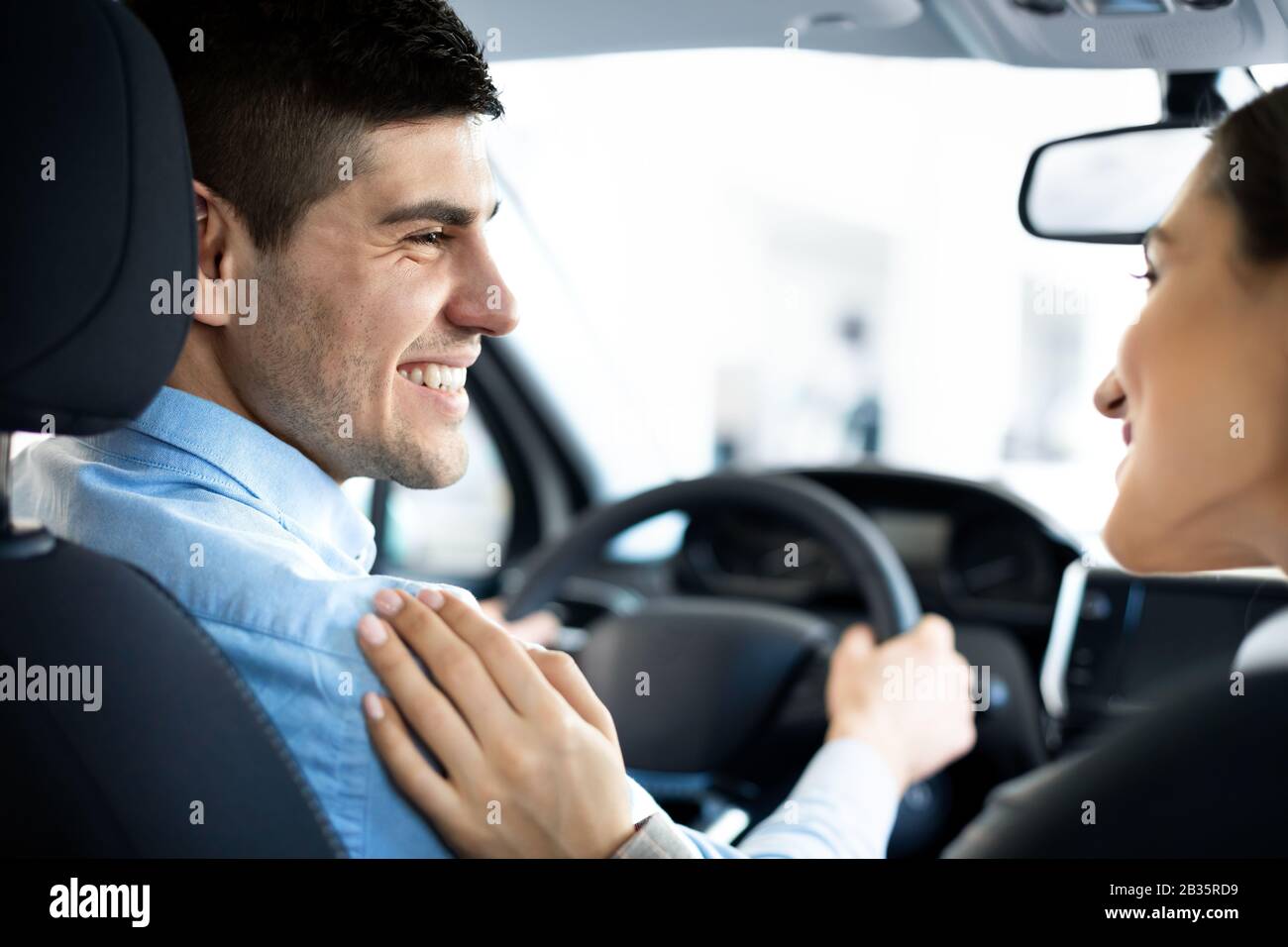Woman touching luxury car hi-res stock photography and images - Alamy