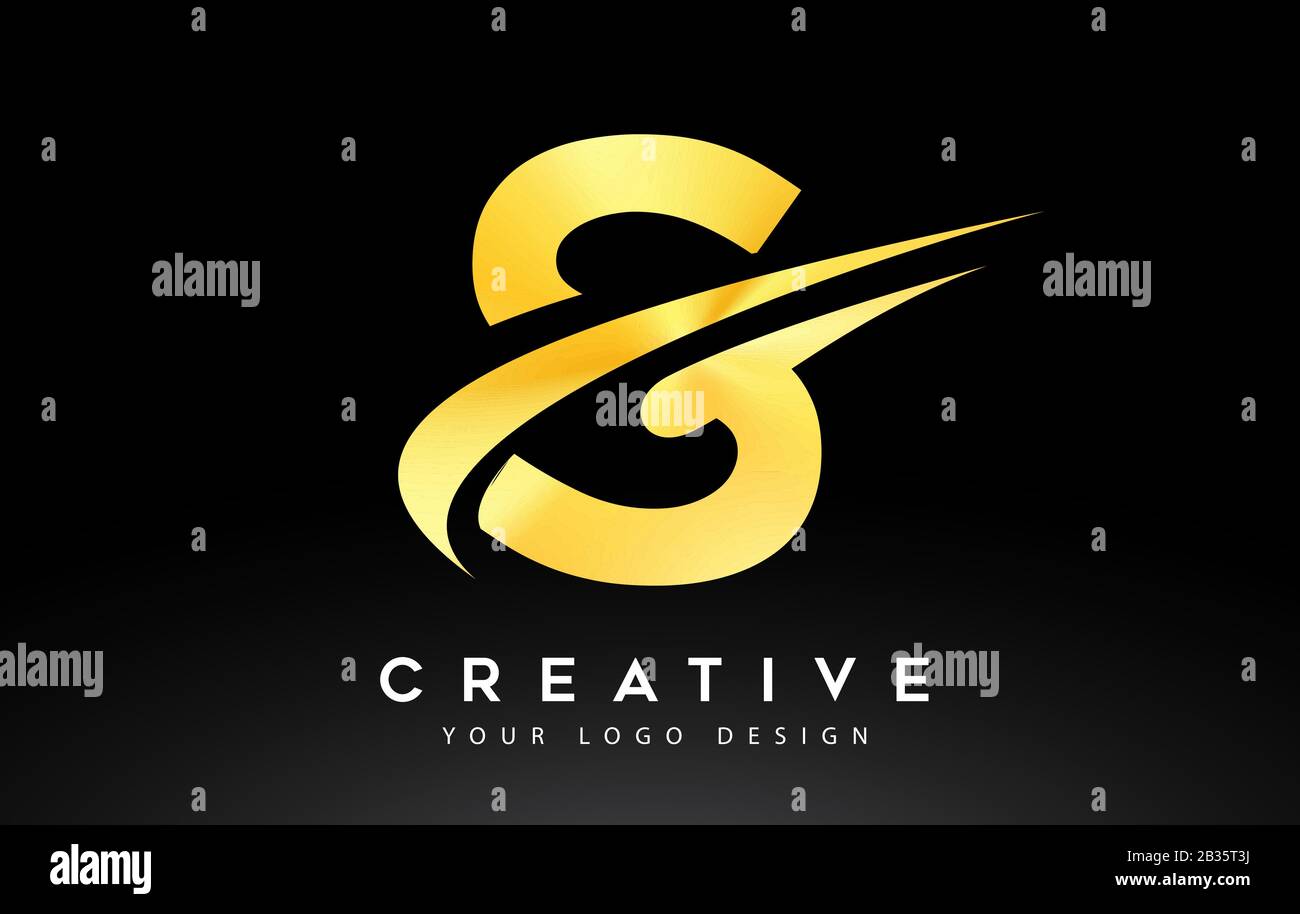 Creative S Letter Logo Design with Swoosh Icon Vector Illustration ...