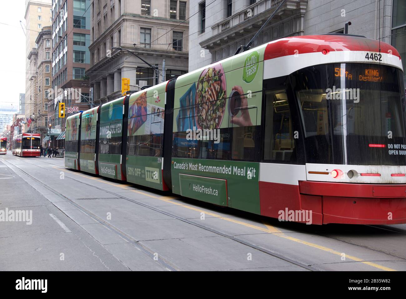 Modern tram in Toronto downtown Stock Photo - Alamy