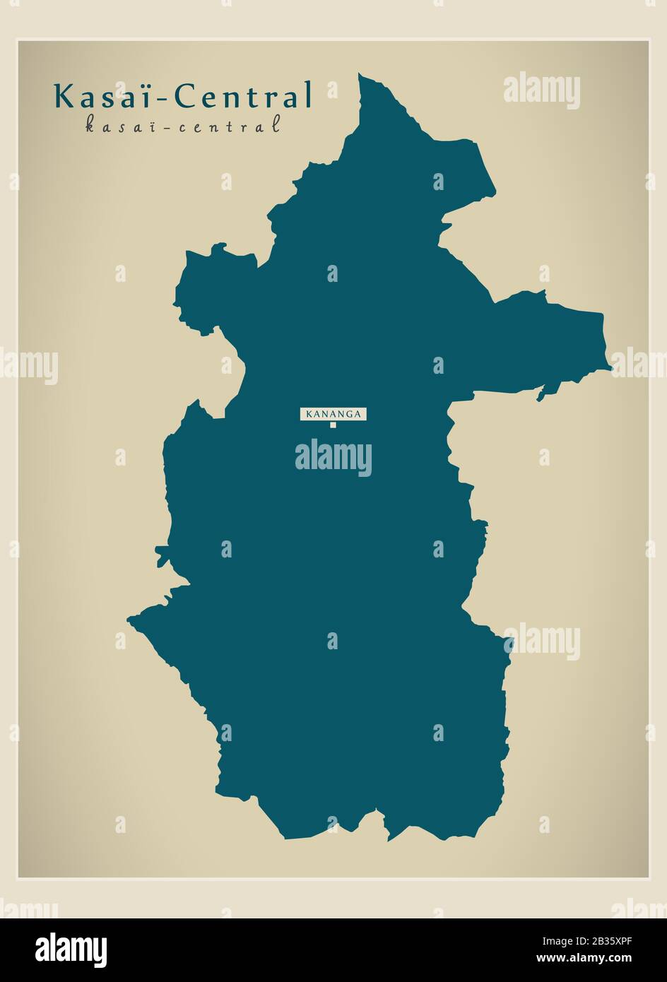 Modern Map - Kasai-Central province map of DR Congo Stock Vector Image ...