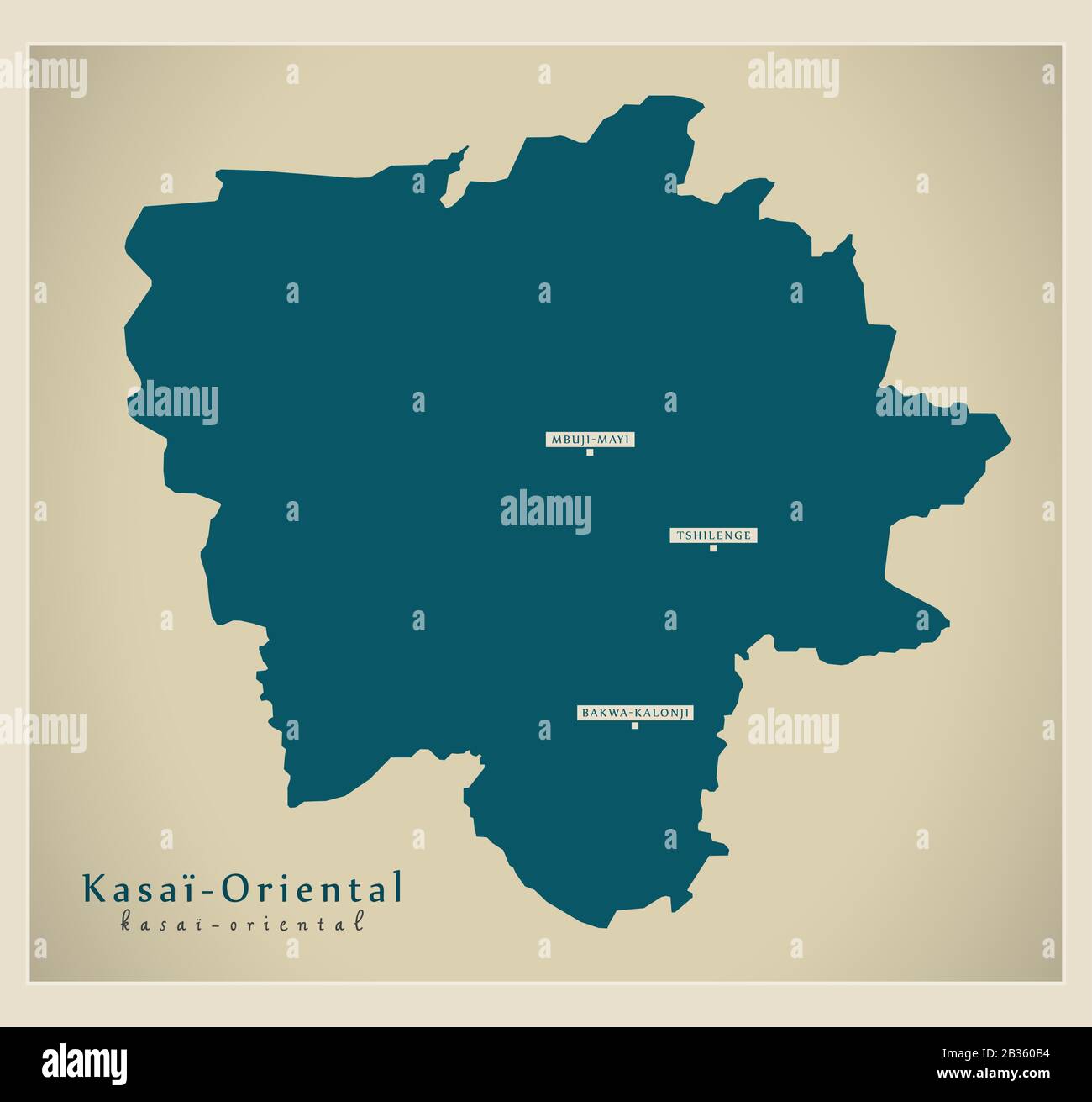 Modern Map - Kasai-Oriental province map of DR Congo Stock Vector Image ...