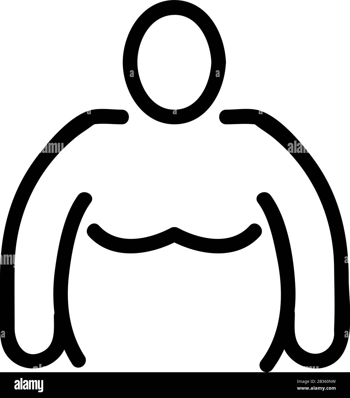 fat man icon vector. Isolated contour symbol illustration Stock Vector ...