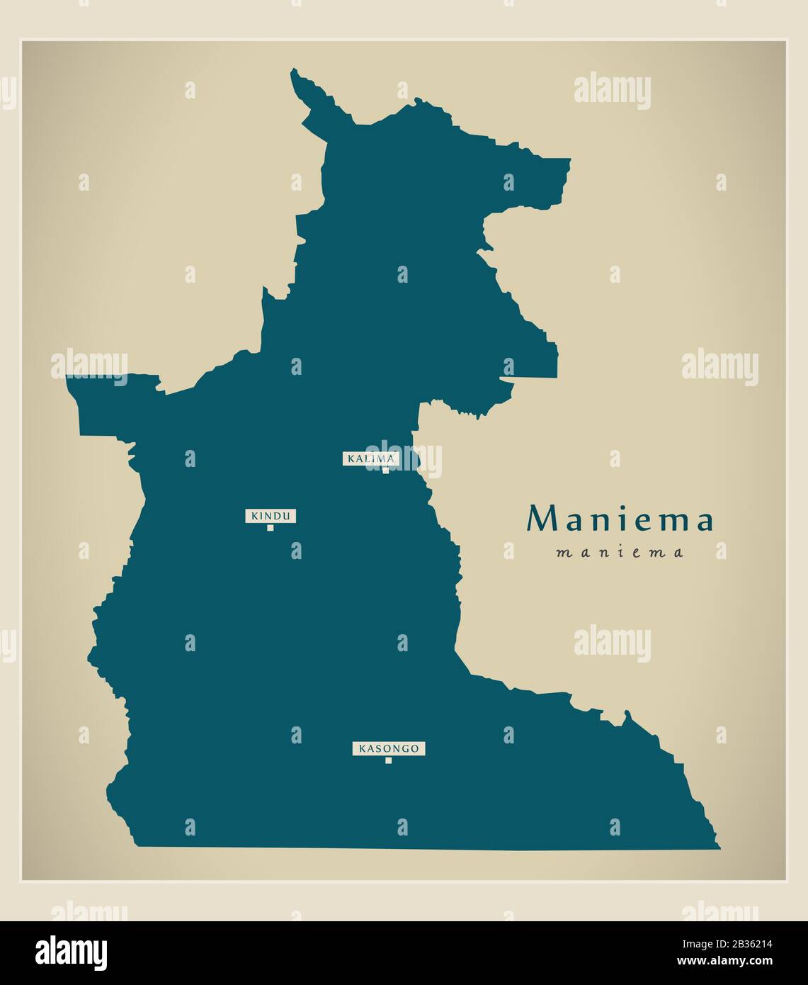 Modern Map - Maniema province map of DR Congo Stock Vector Image & Art ...