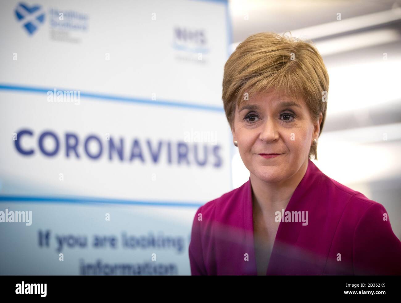 First Minister Nicola Sturgeon speaking during a visit to the NHS 24 ...