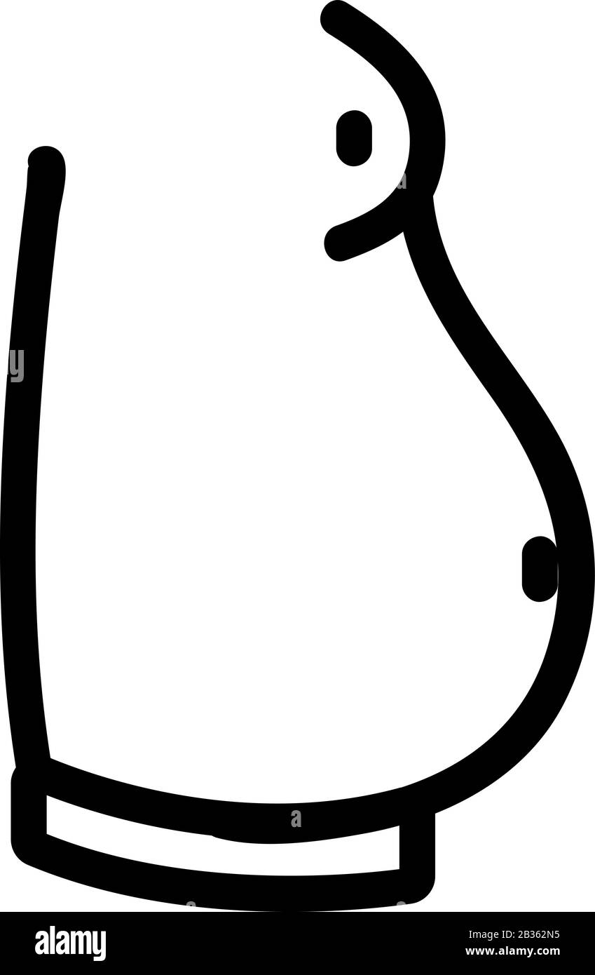 The belly of a human icon is a vector. Isolated contour symbol ...