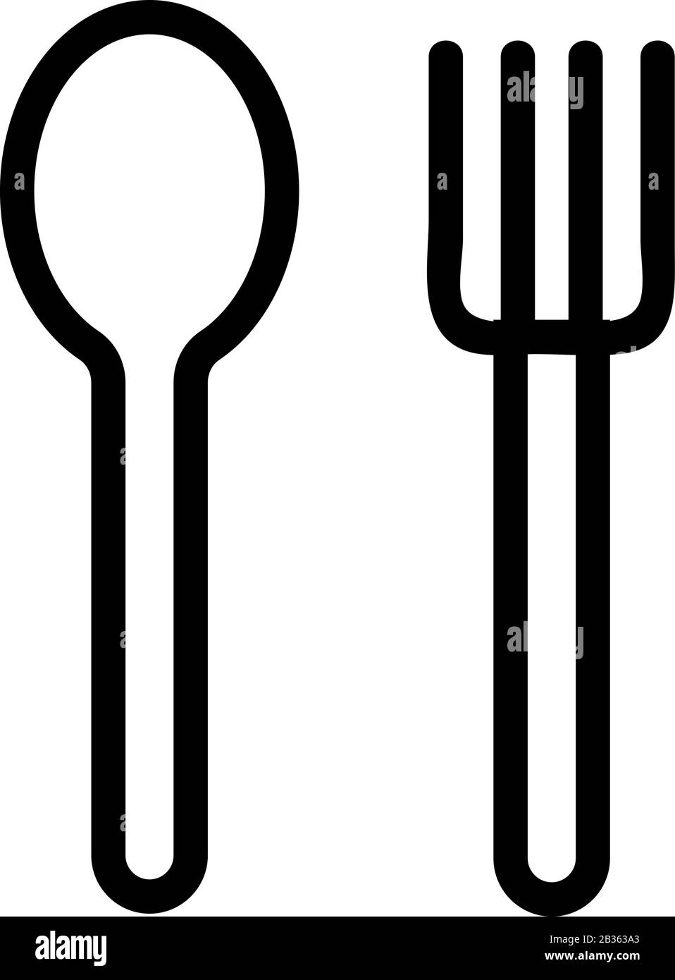 spoon and fork icon vector. Isolated contour symbol illustration Stock ...