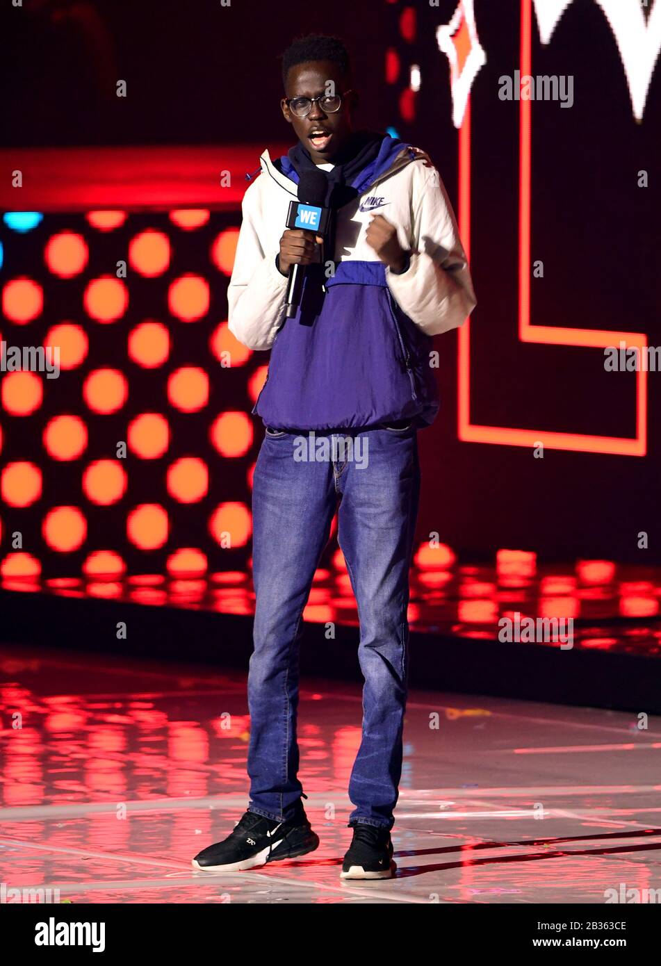 Athian Akec on stage at the WE Day UK charity event and concert held at ...