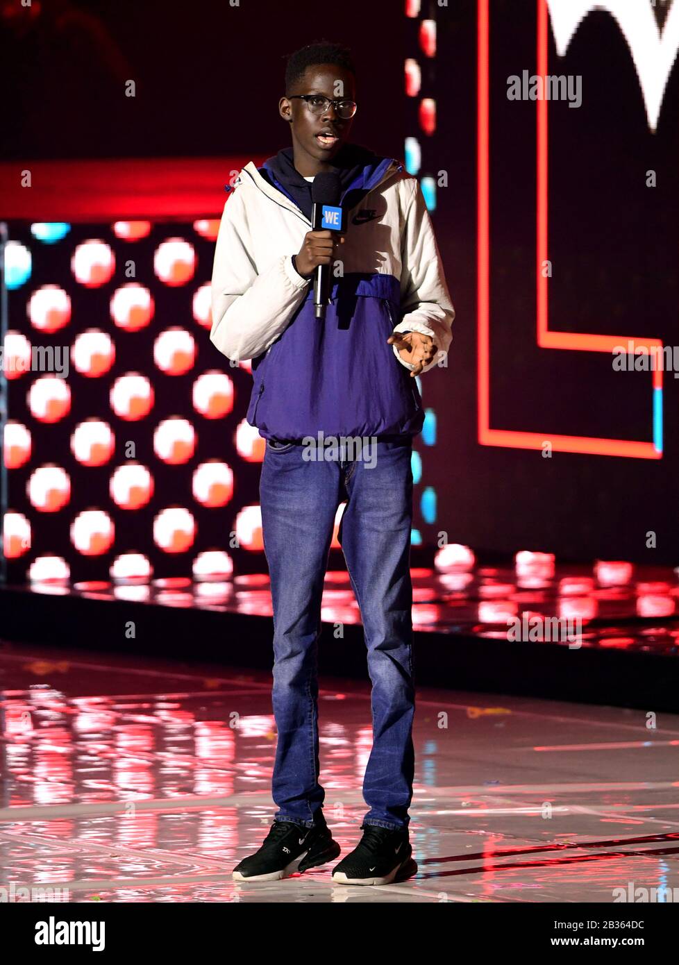 Athian Akec on stage at the WE Day UK charity event and concert held at ...