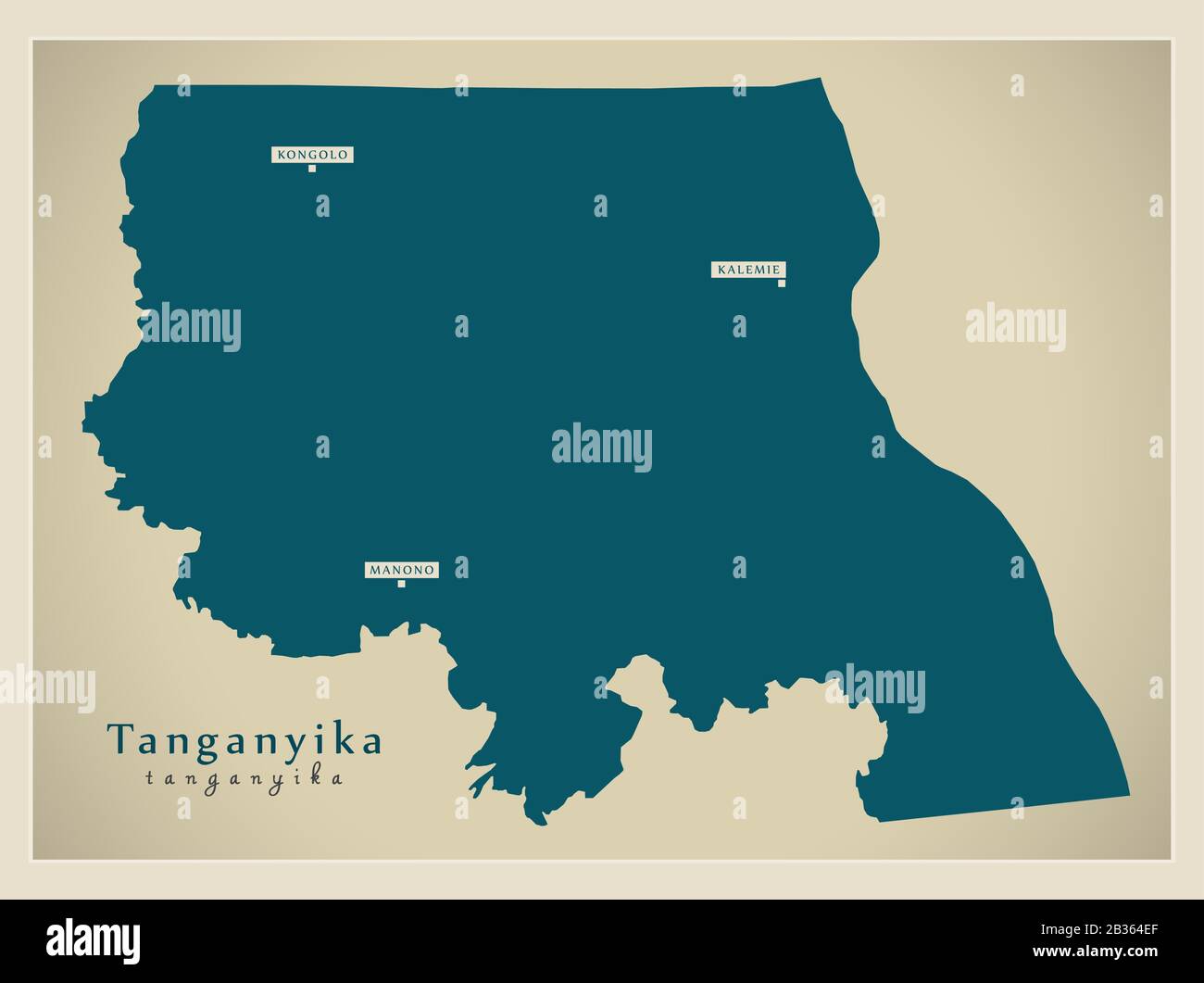 Modern Map - Tanganyika province map of DR Congo Stock Vector Image ...