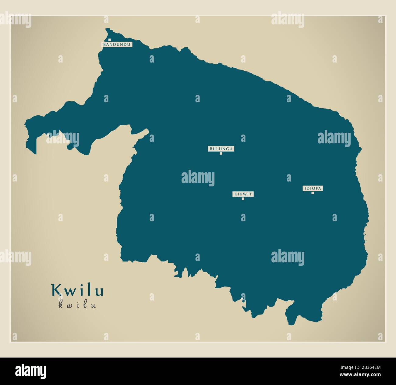 Modern Map - Kwilu province map of DR Congo Stock Vector Image & Art ...