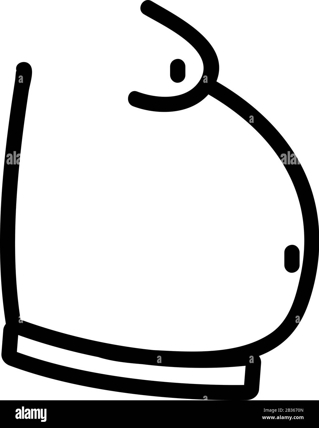 huge belly icon vector. Isolated contour symbol illustration Stock ...