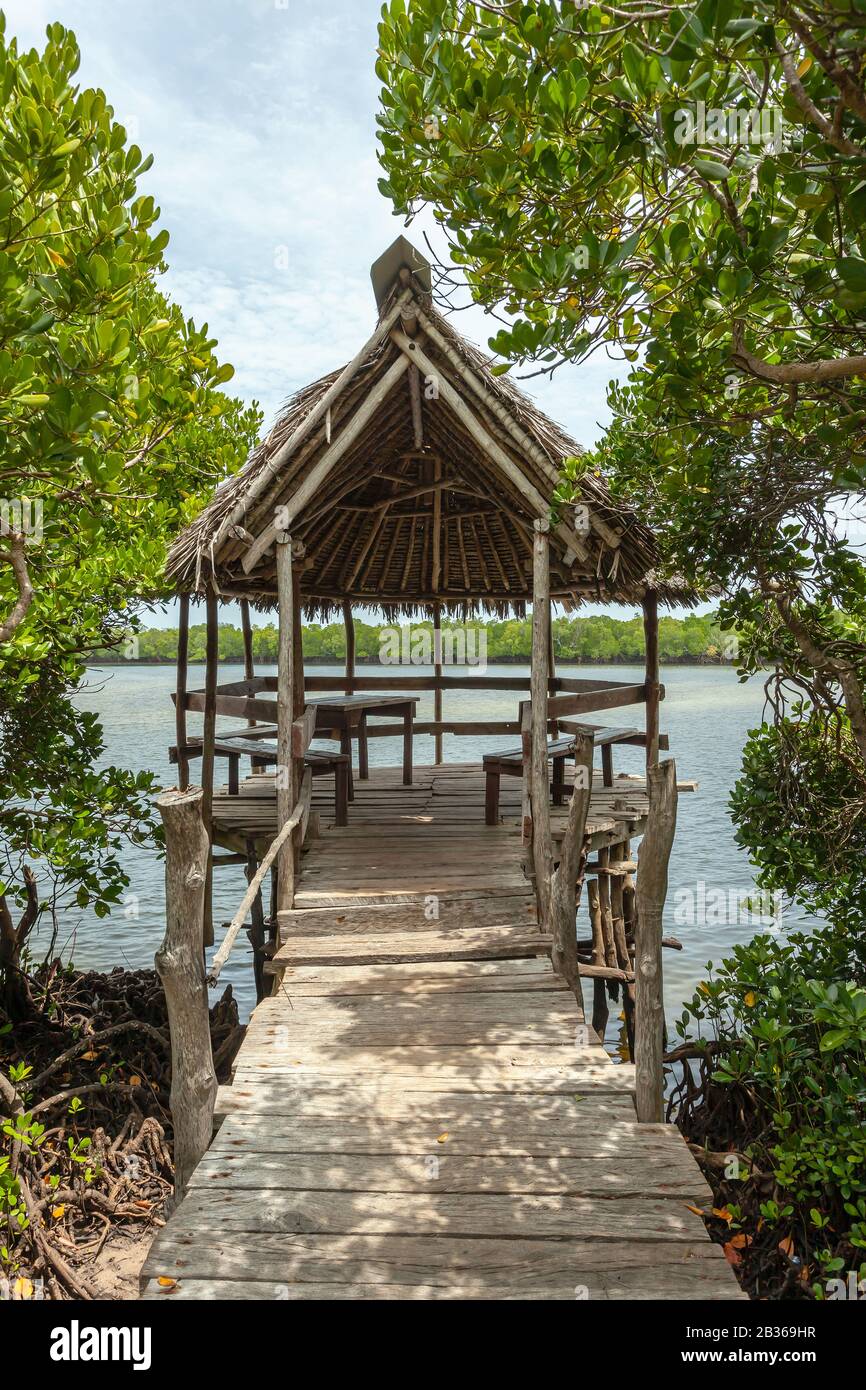 Viewing/Lecture Point at Gazi Mangrove Boardwalk, Kenya Stock Photo - Alamy