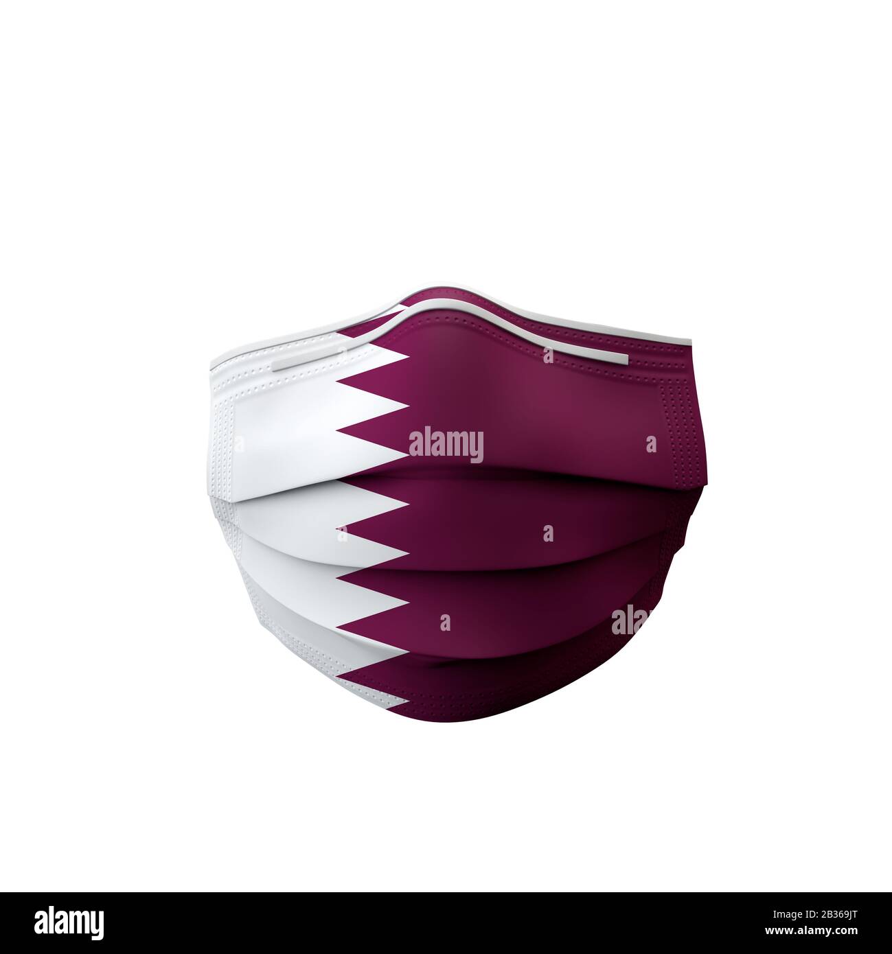 Qatar flag protective medical mask. 3D Rendering Stock Photo - Alamy