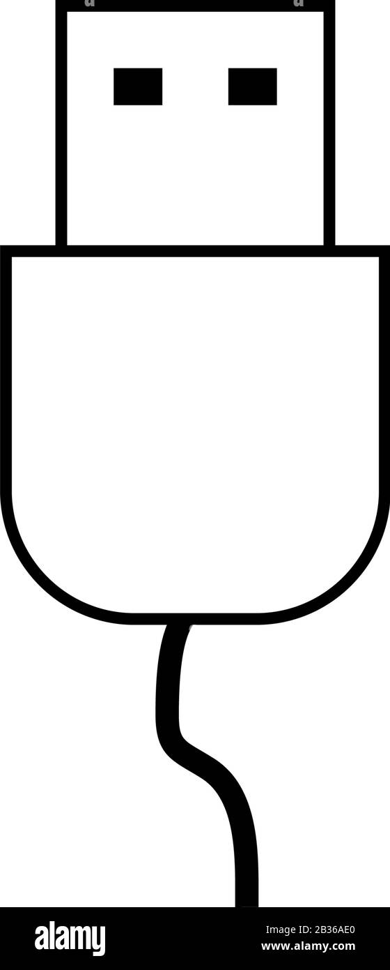 usb socket icon illustrated in vector on white background Stock Vector ...
