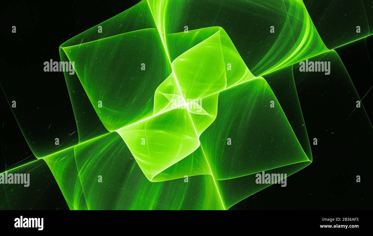 Green glowing quantum, computer generated abstract background, 3D ...