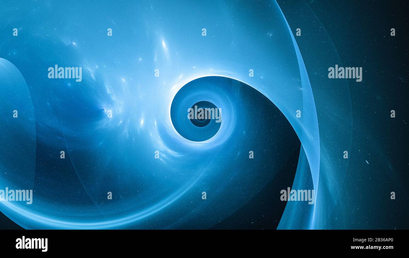 Blue glowing singularity in space, computer generated abstract ...