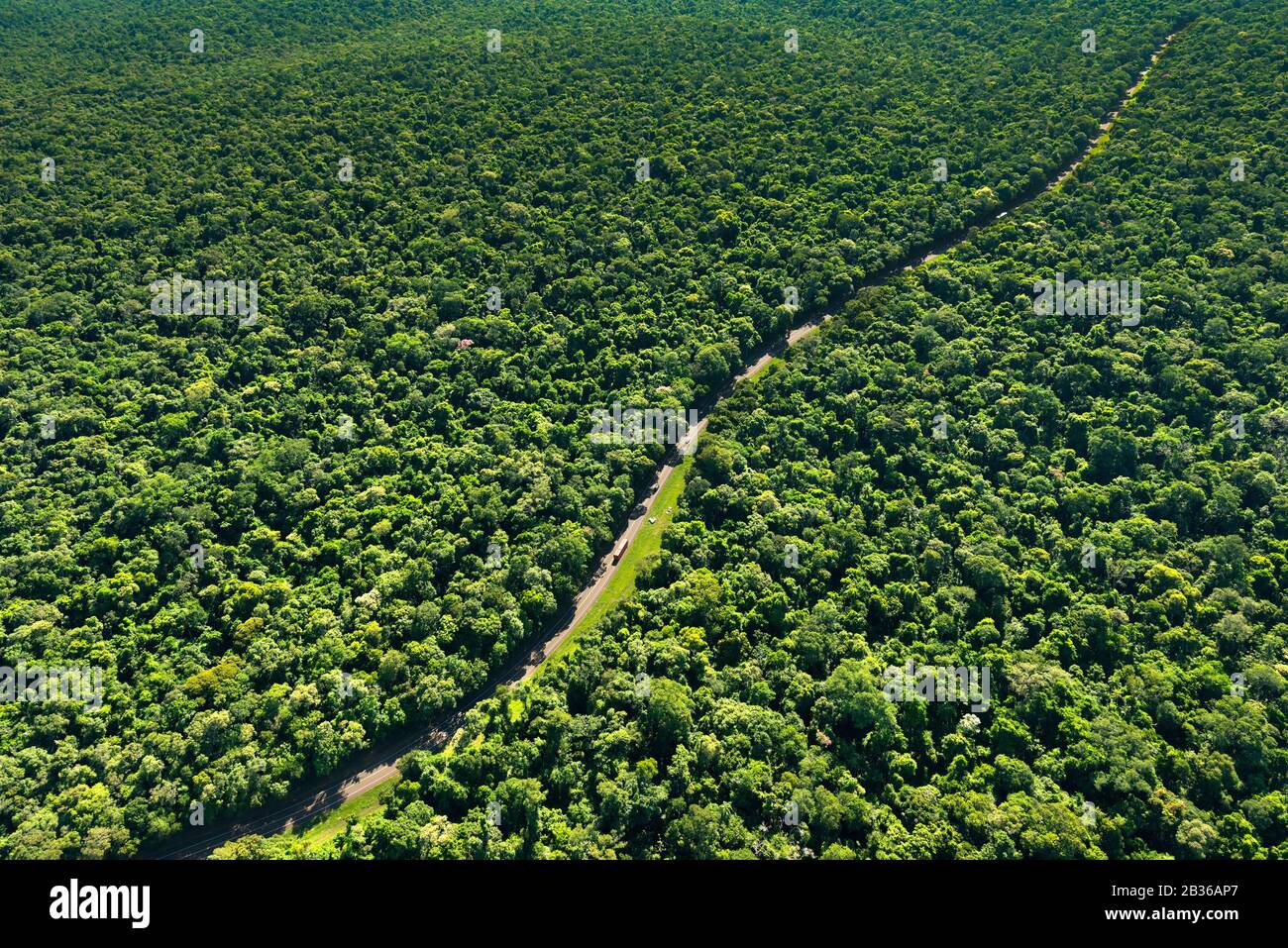 Aerial view of road through jungle hi-res stock photography and images ...