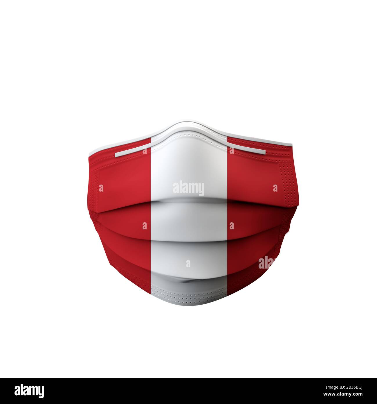 Peru flag protective medical mask. 3D Rendering Stock Photo - Alamy