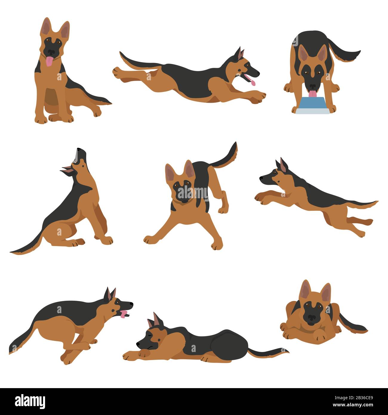 German shepherd puppy sitting in Stock Vector Images - Alamy