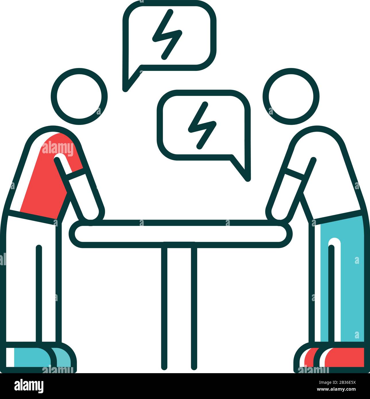 Negotiation RGB color icon. Dialogue between parties. Argument ...