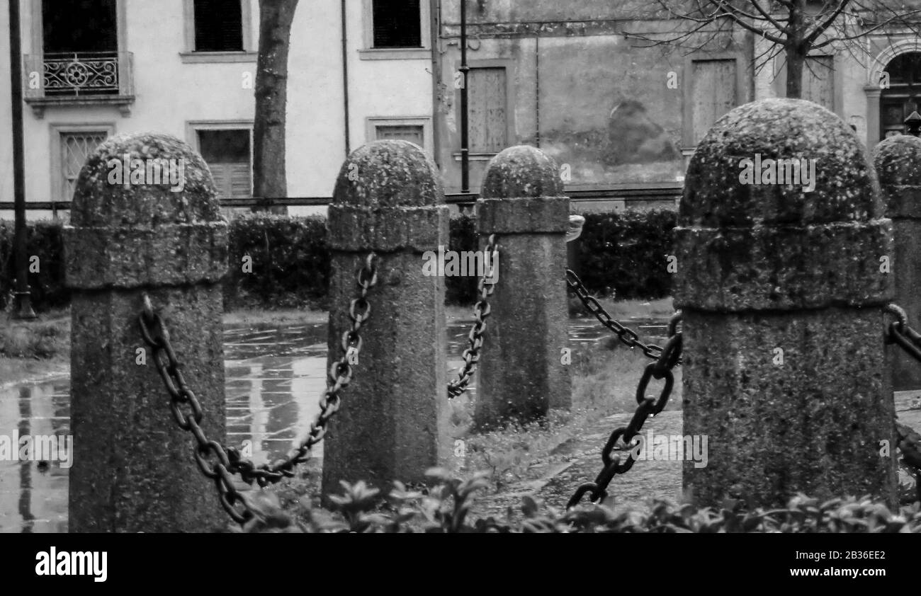Fence columns Black and White Stock Photos & Images - Alamy
